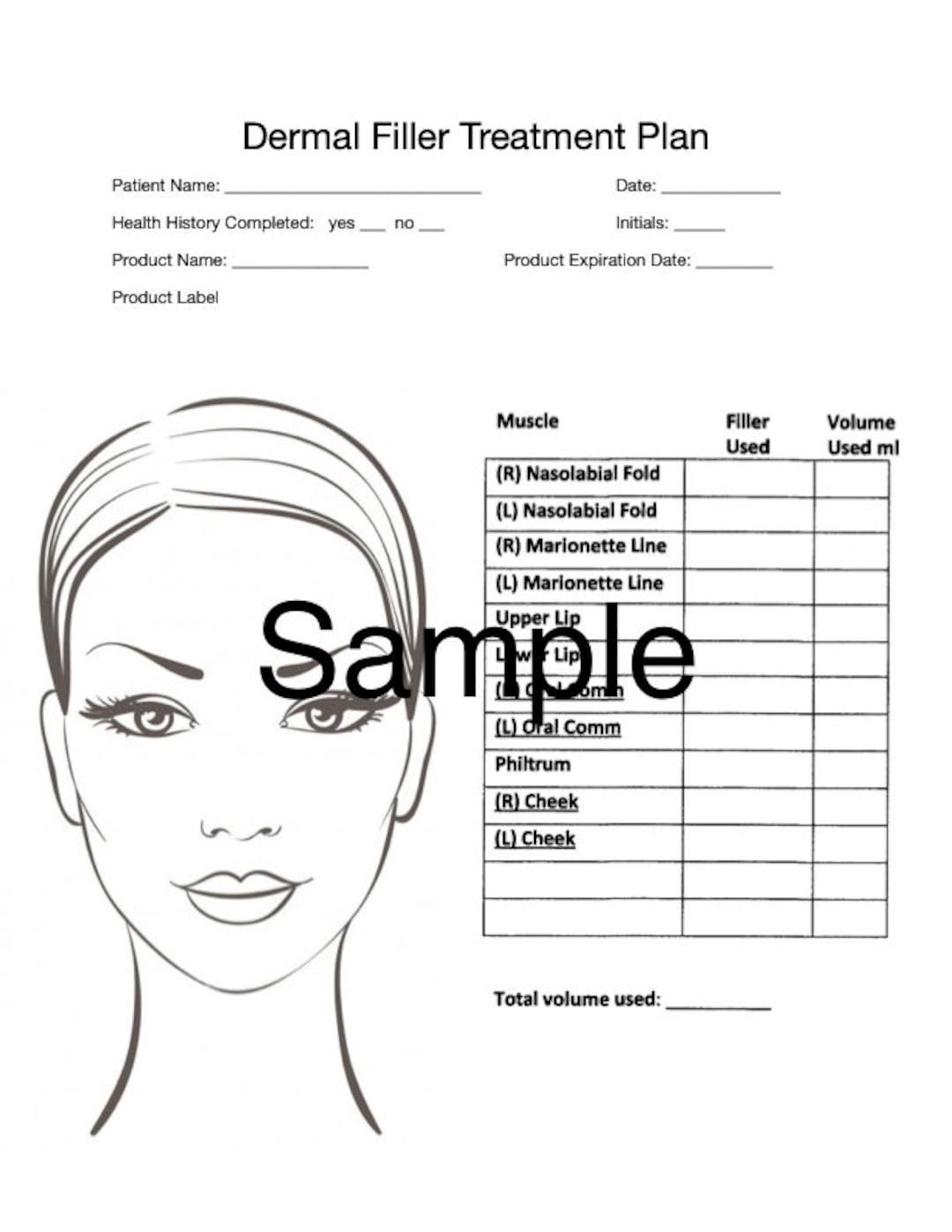 Dermal Filler Treatment Form Hylaronic Acid Facial Filler Medical Spa ...