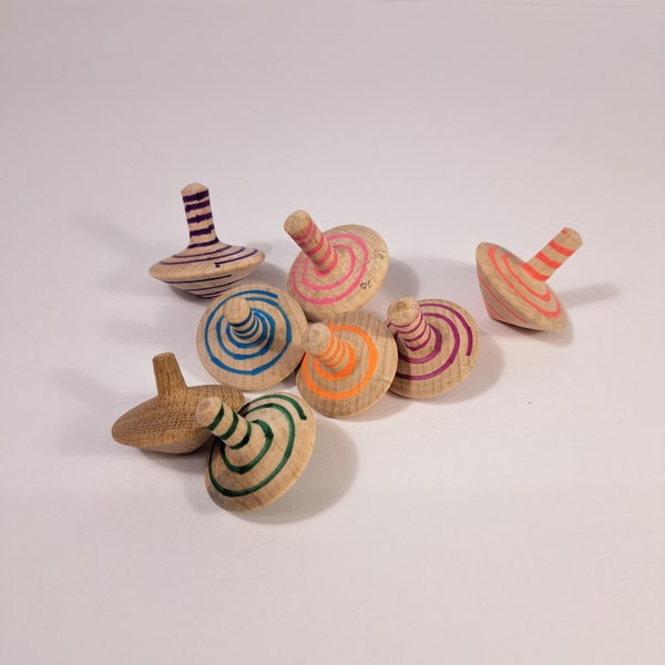 Wooden Spinning Tops - Etsy