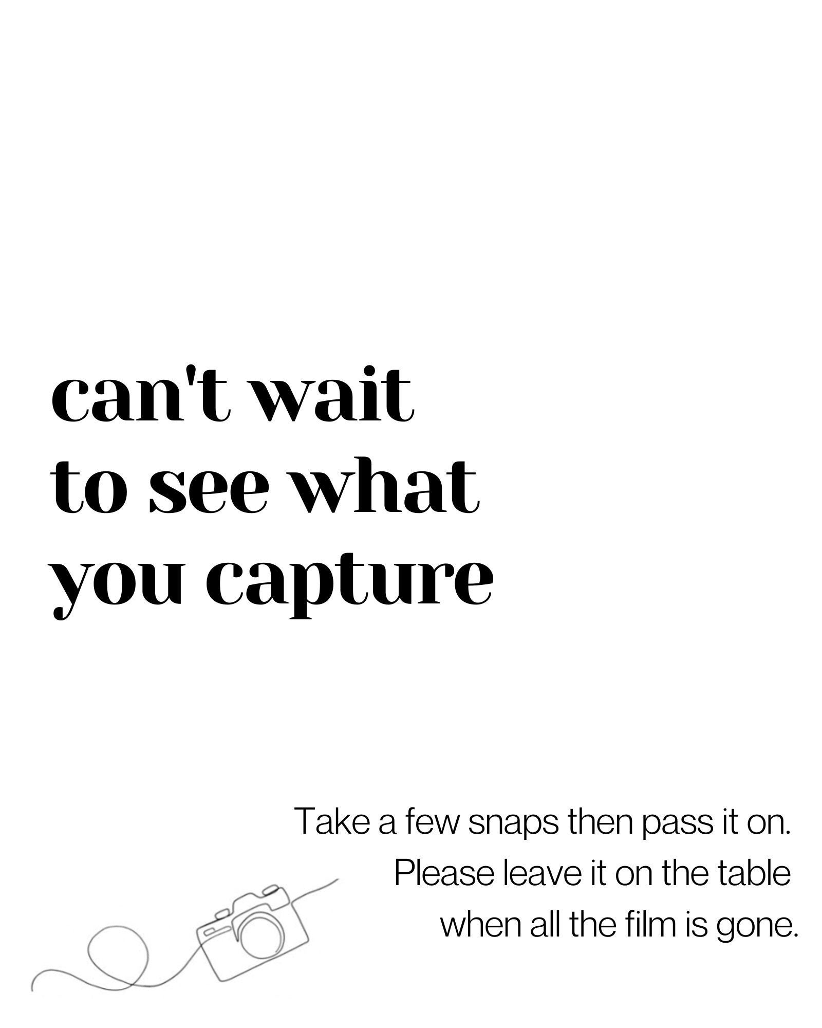 Printable Disposable Camera Table Sign - Etsy