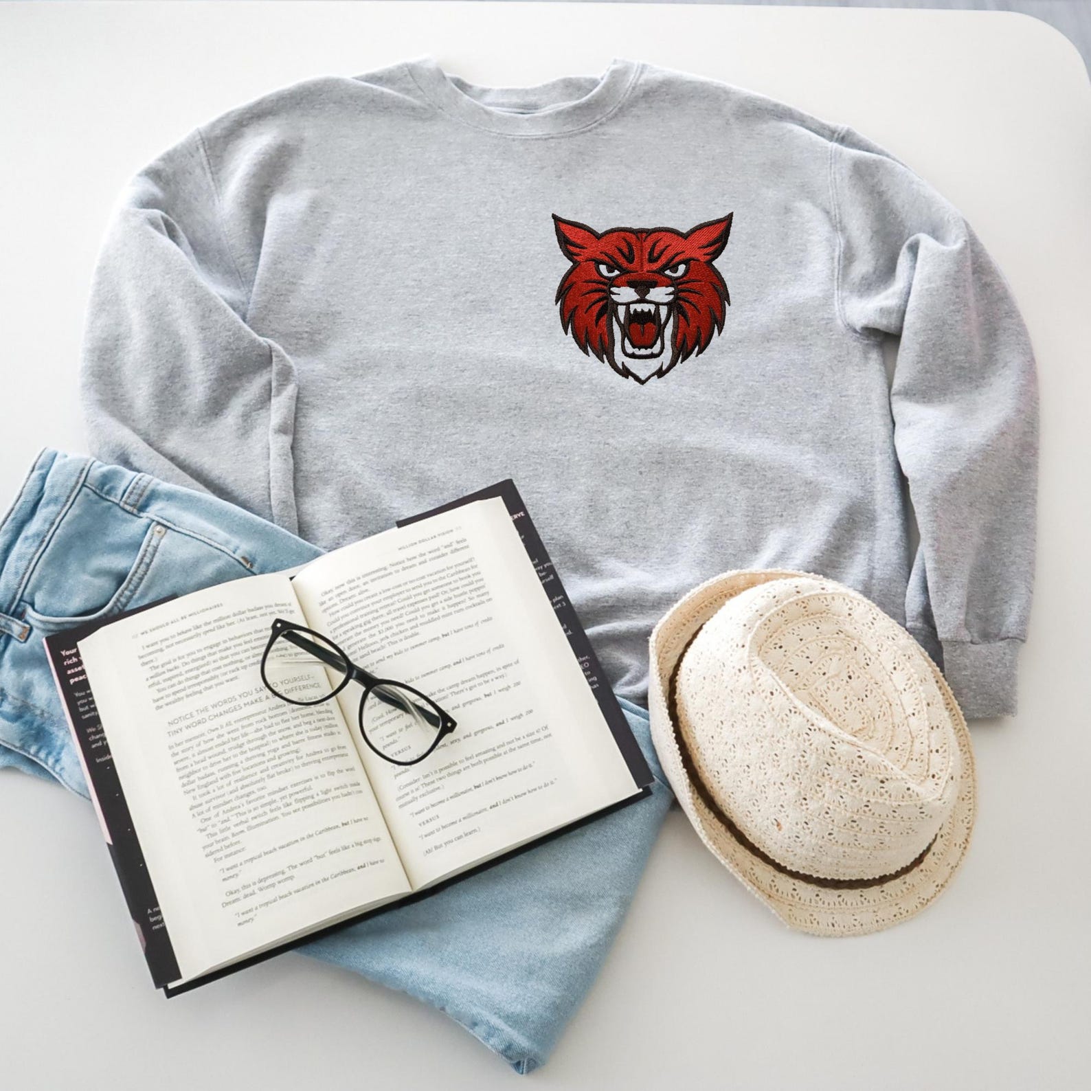 Wildcat Set Outline Embroidery Design - Mascot School, Embroidery ...