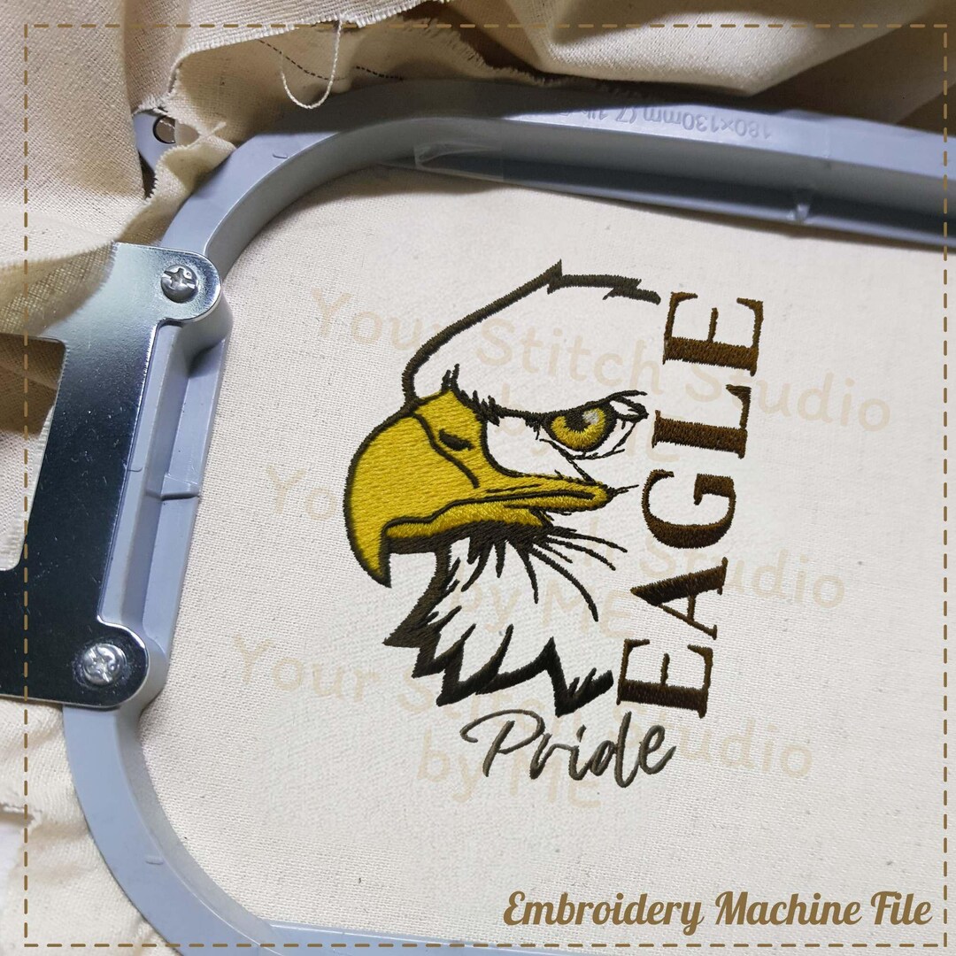Eagle Pride Embroidery Design- Mascot School, Embroidery Digital File ...