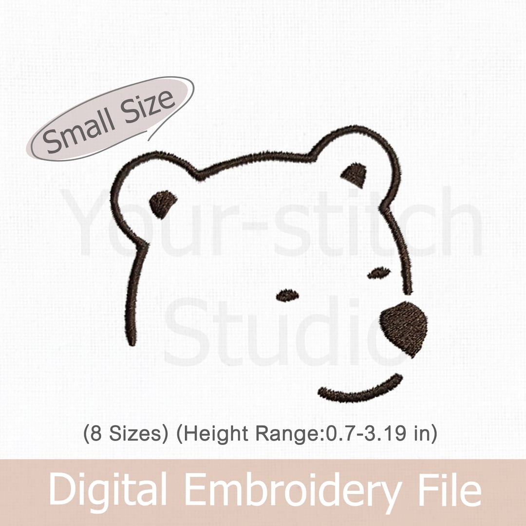 Cute Bear Mini Bear Embroidery digital File for Embroidery Machine, 8 ...