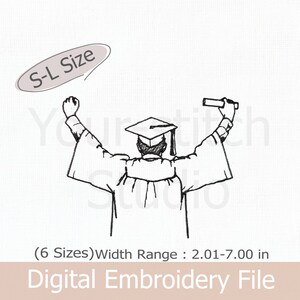 Graduation Embroidery Design - Congratulations Man Digital File for ...