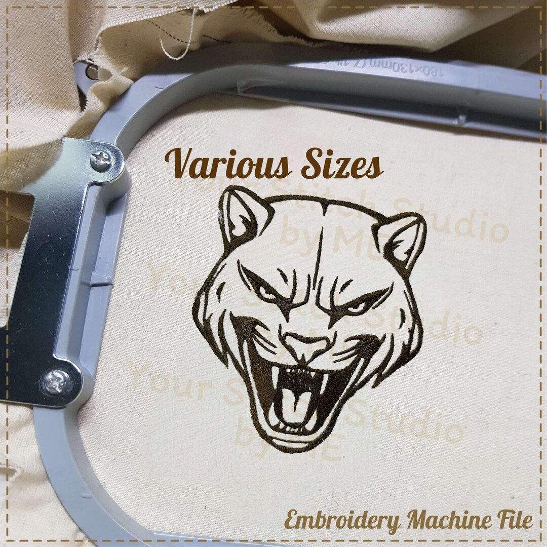 Cougar Embroidery Design- Mascot School, Embroidery Digital File for ...