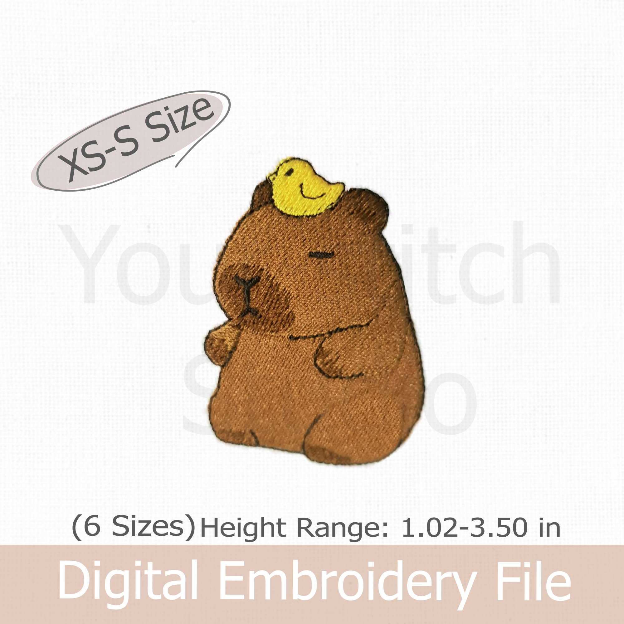 Capybara Embroidery Design Mini Capybara, Digital File for Embroidery ...