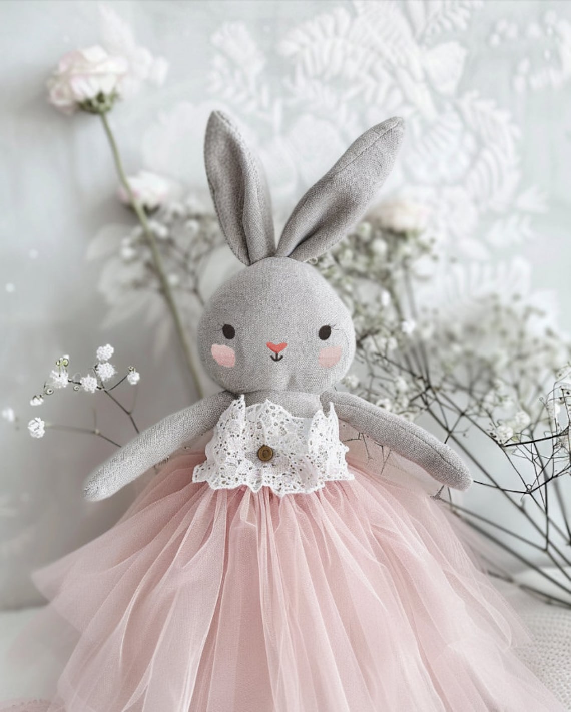Cute Doll Face Rabbit Face Embroidery digital File SET 4 for Embroidery ...