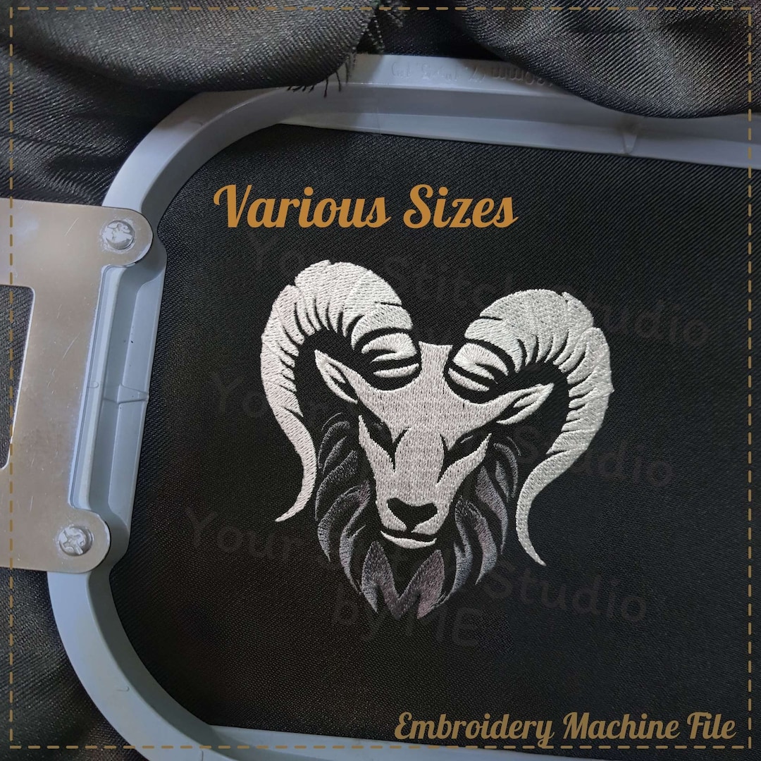 Ram Embroidery Design- Mascot School, Embroidery Digital File for ...