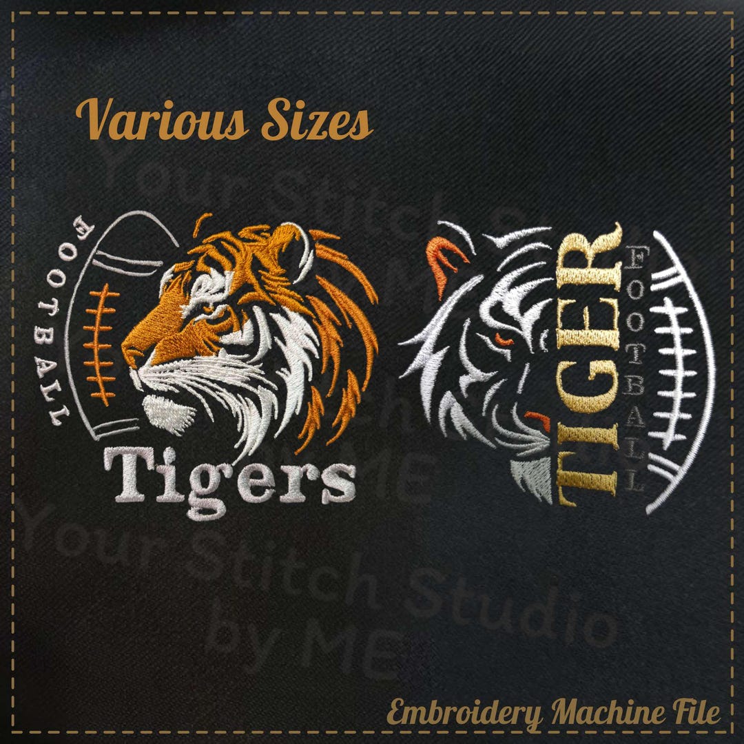 Tigers Football Set Embroidery Design- Mascot School, Embroidery ...