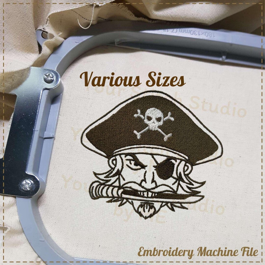 Pirate Embroidery Design- Mascot School, Embroidery Digital File for ...