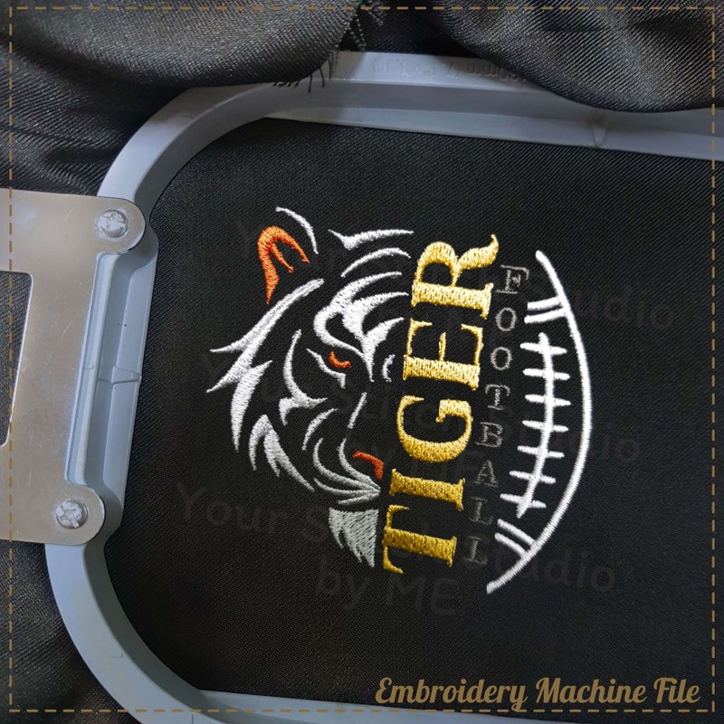 Tiger Football Embroidery - Etsy
