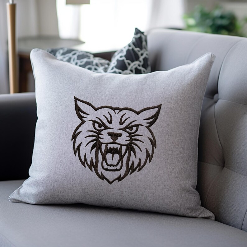 Wildcat Outline Embroidery Design- Mascot School, Embroidery Digital ...