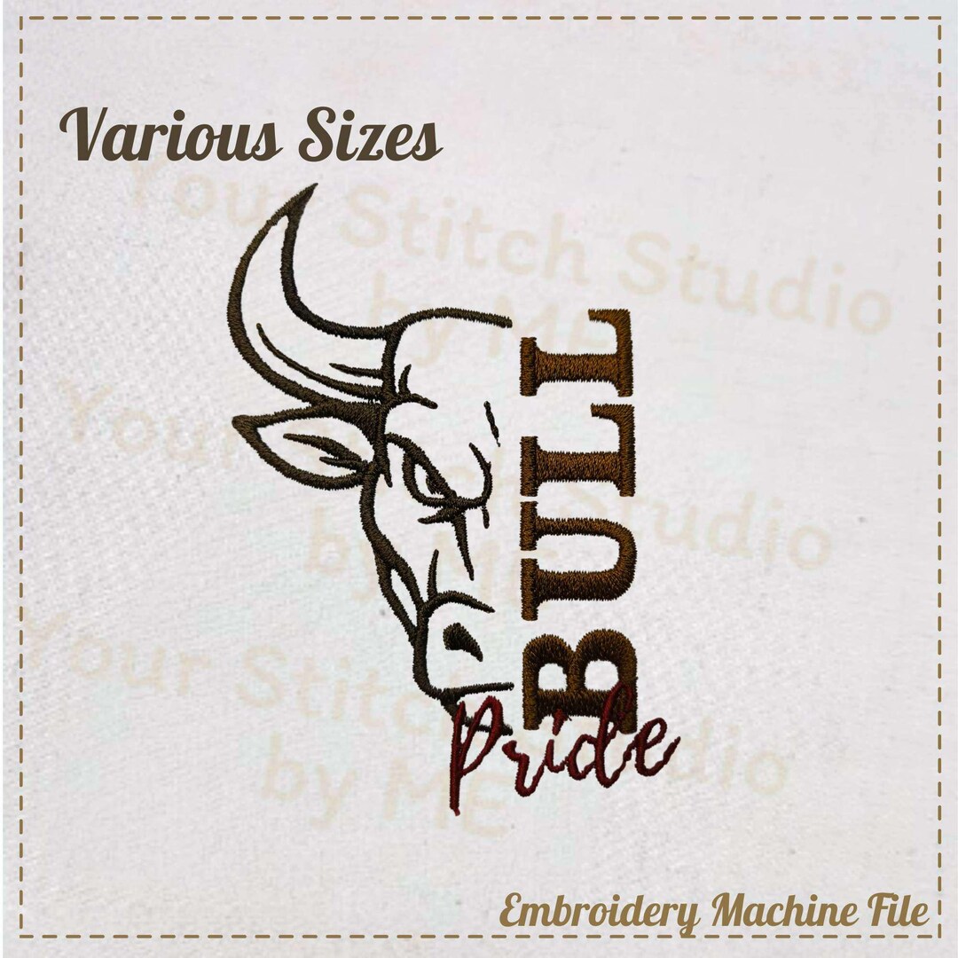 Bull Pride Embroidery Design- Mascot School, Embroidery Digital File ...