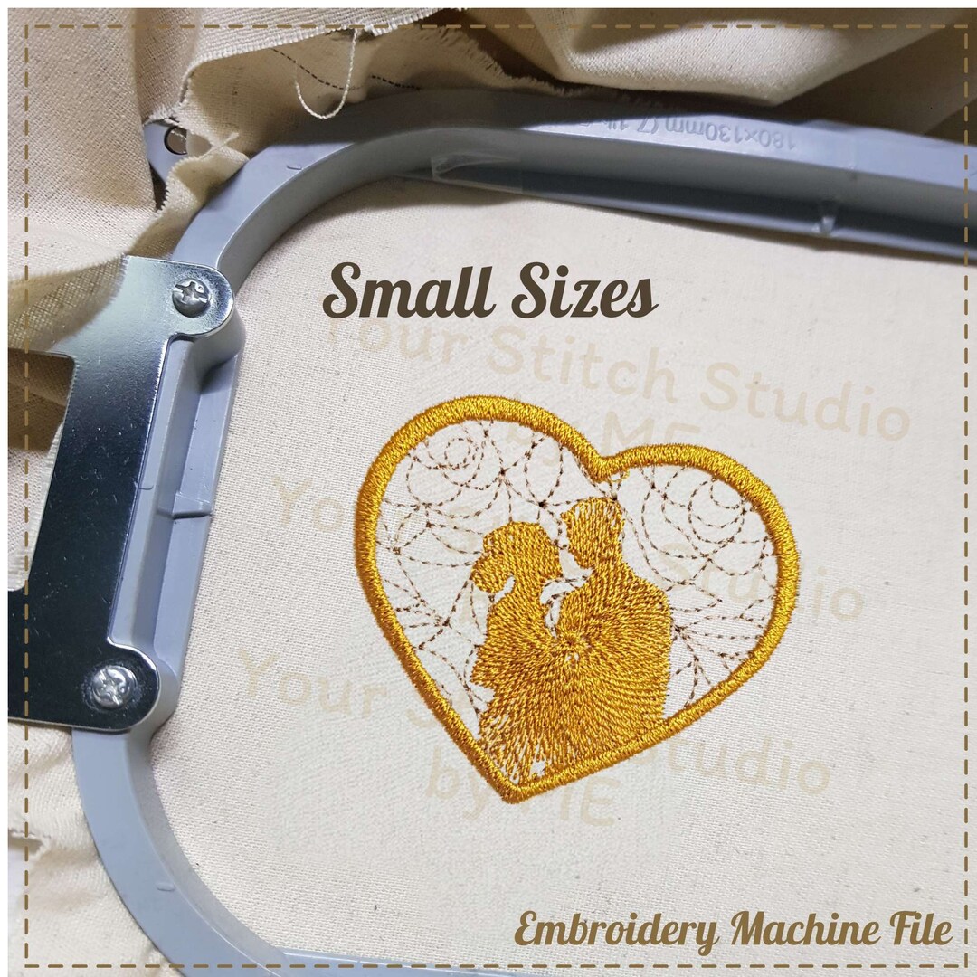 Couple Heart-valentine and Marriage Embroidery- Digital File for ...