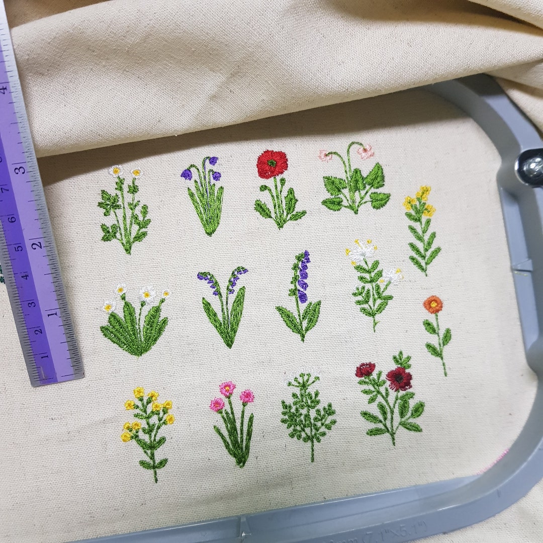 Petite Flower Bundle Embroidery Design- 14 Separate Designs Digital ...