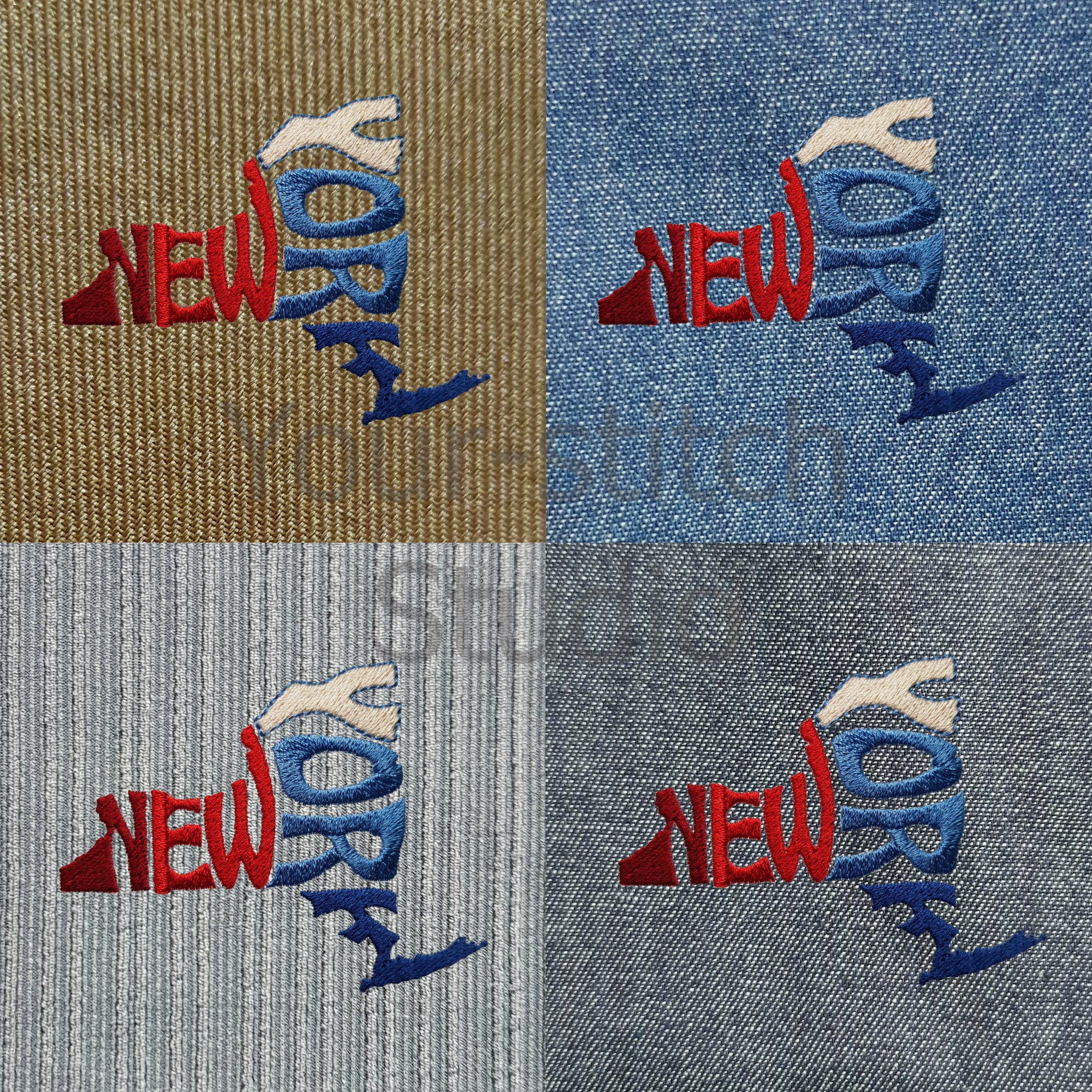 New York Embroidery Design New York Map digital File for Embroidery ...