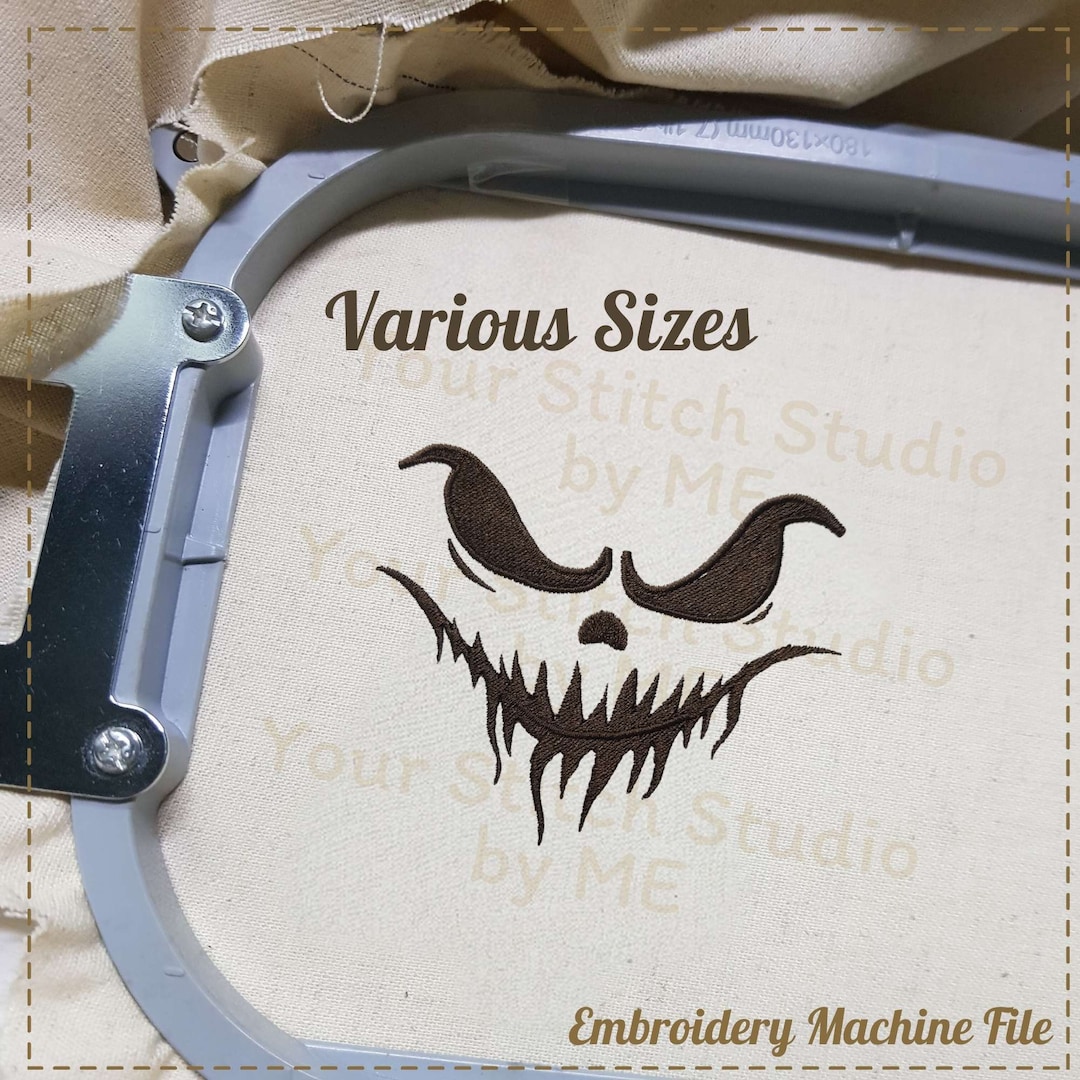 Halloween Face Embroidery Design, Ghost Digital File for Embroidery ...