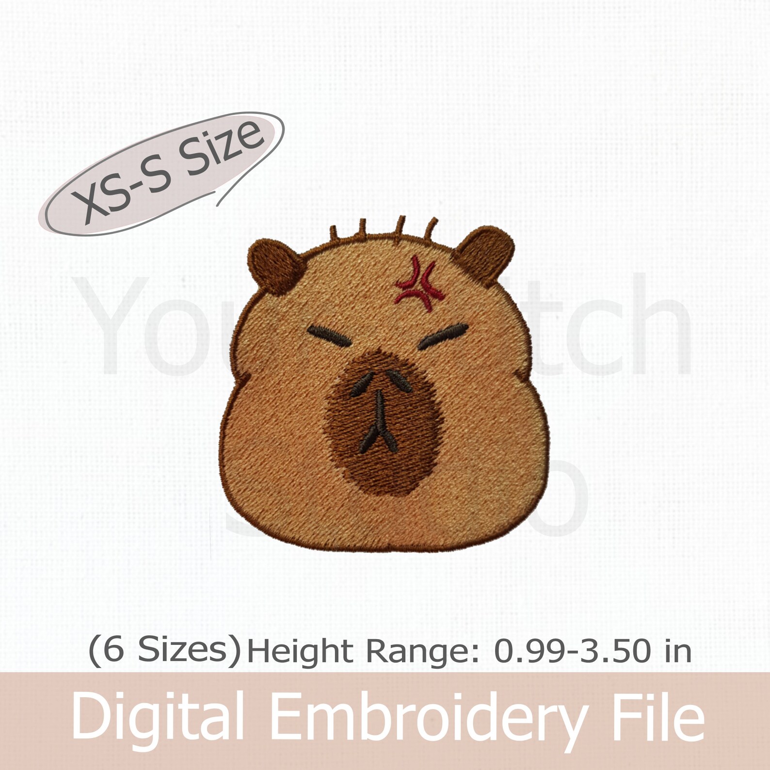 Capybara Embroidery Design Mini Capybara Embroidery No.02 ,digital File ...