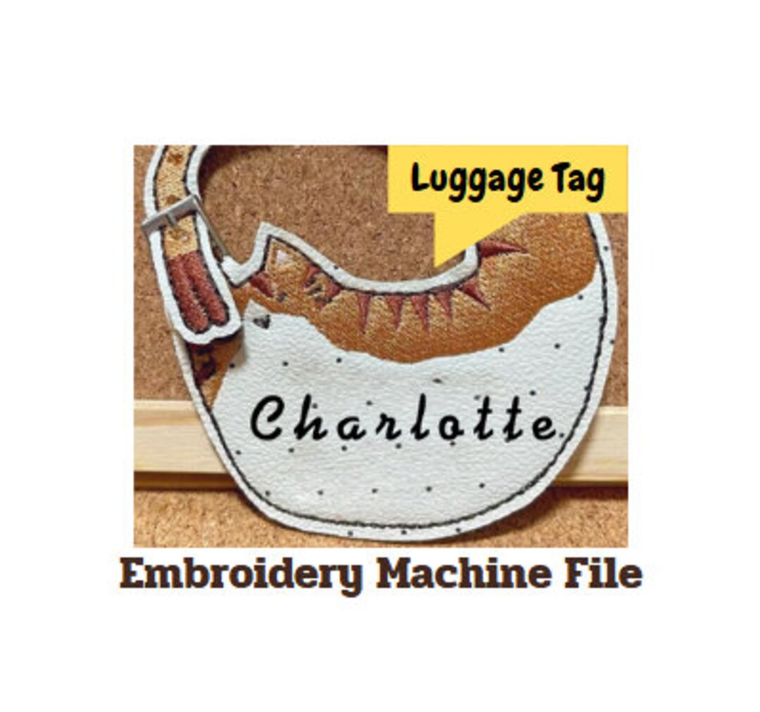 ITH Luggage Tag Embroidery Design, Cat Luggage Tag, 1 Size -fit 4x4 ...