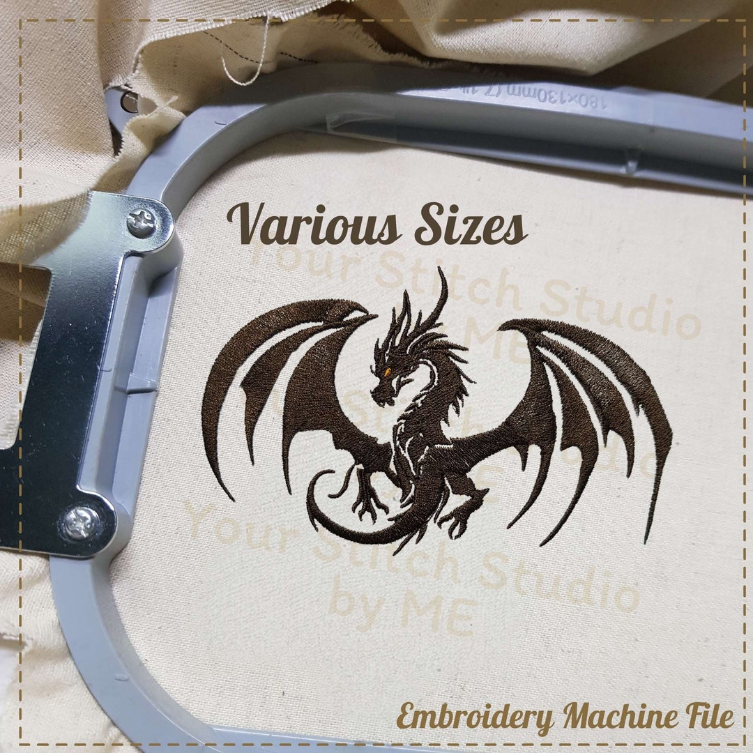 Dragon Embroidery Digital File for Embroidery Machine NO.02 - 6 Sizes ...