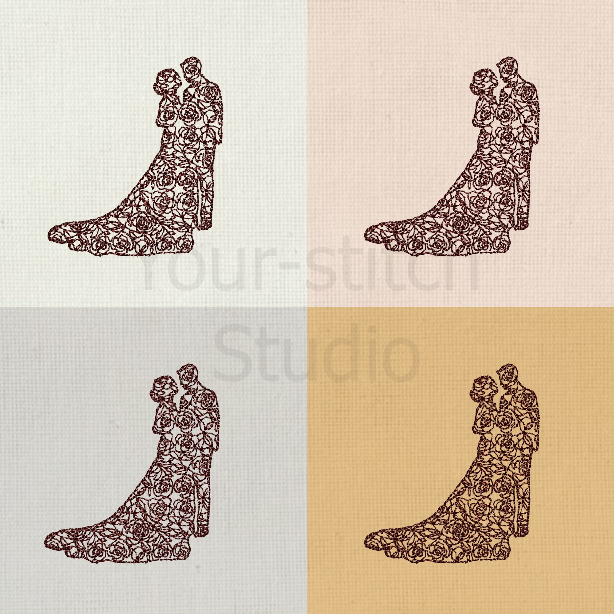 Married Couple-wedding-bride Groom Embroidery Digital File 2 for ...