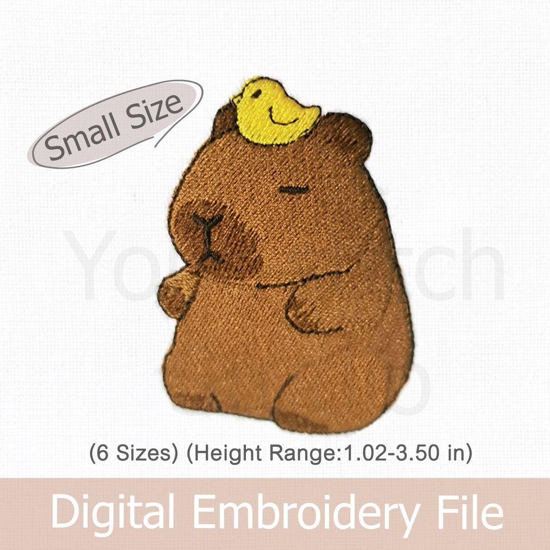 Capybara Embroidery Design Mini Capybara, Digital File for Embroidery ...