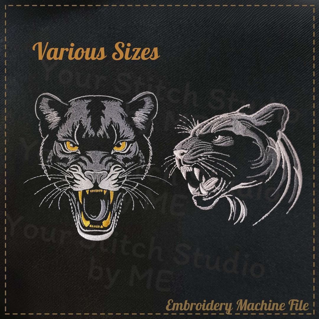 Panther Embroidery Design Set- Mascot School, Embroidery Digital File ...