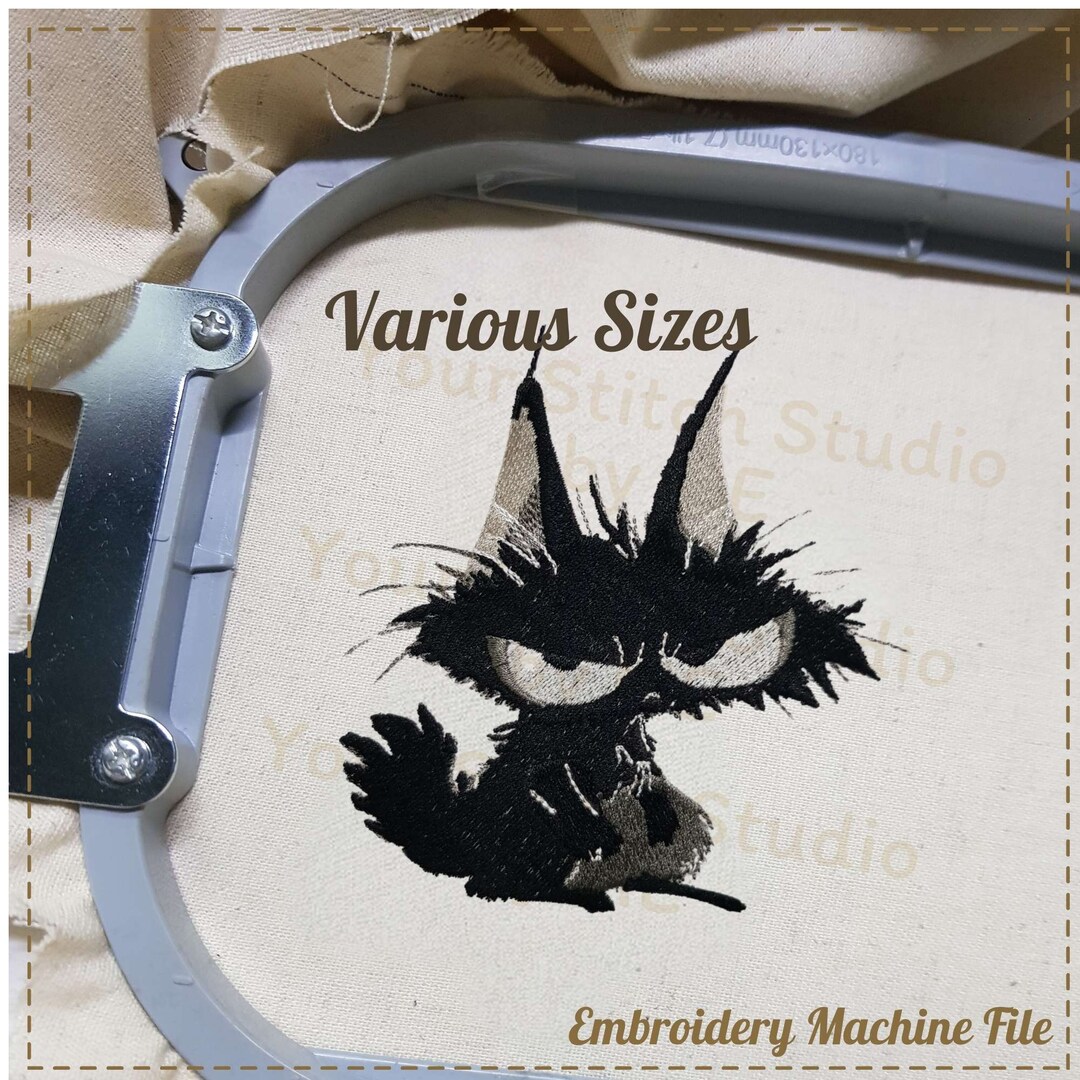 Angry Cat Embroidery Design-funny Cat Embroidery Design-digital File ...