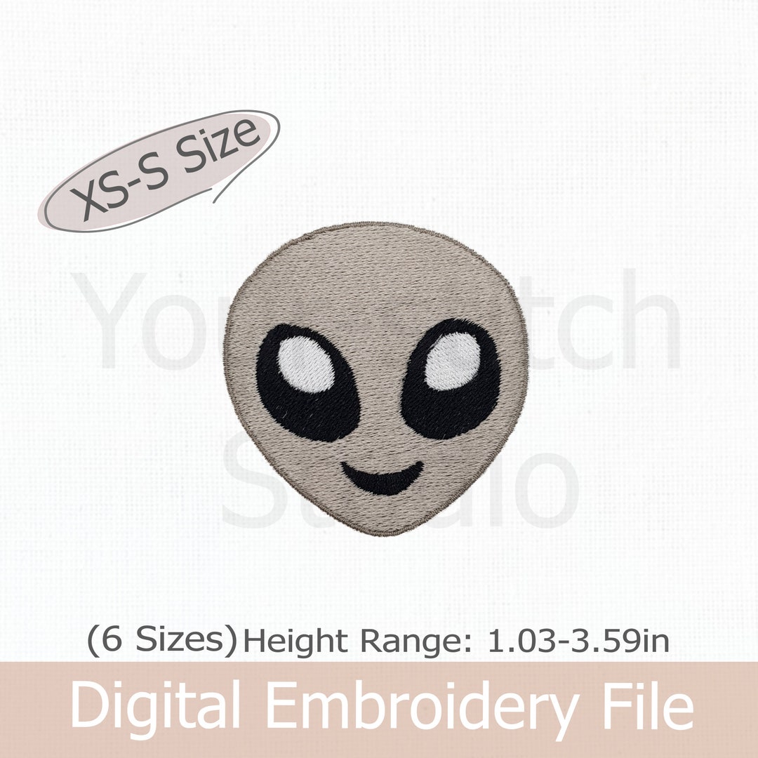 Mini Alien Embroidery Design alien Face digital File for Embroidery ...