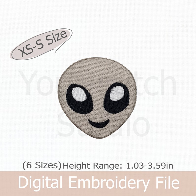 Mini Alien Embroidery Design alien Face digital File for Embroidery ...