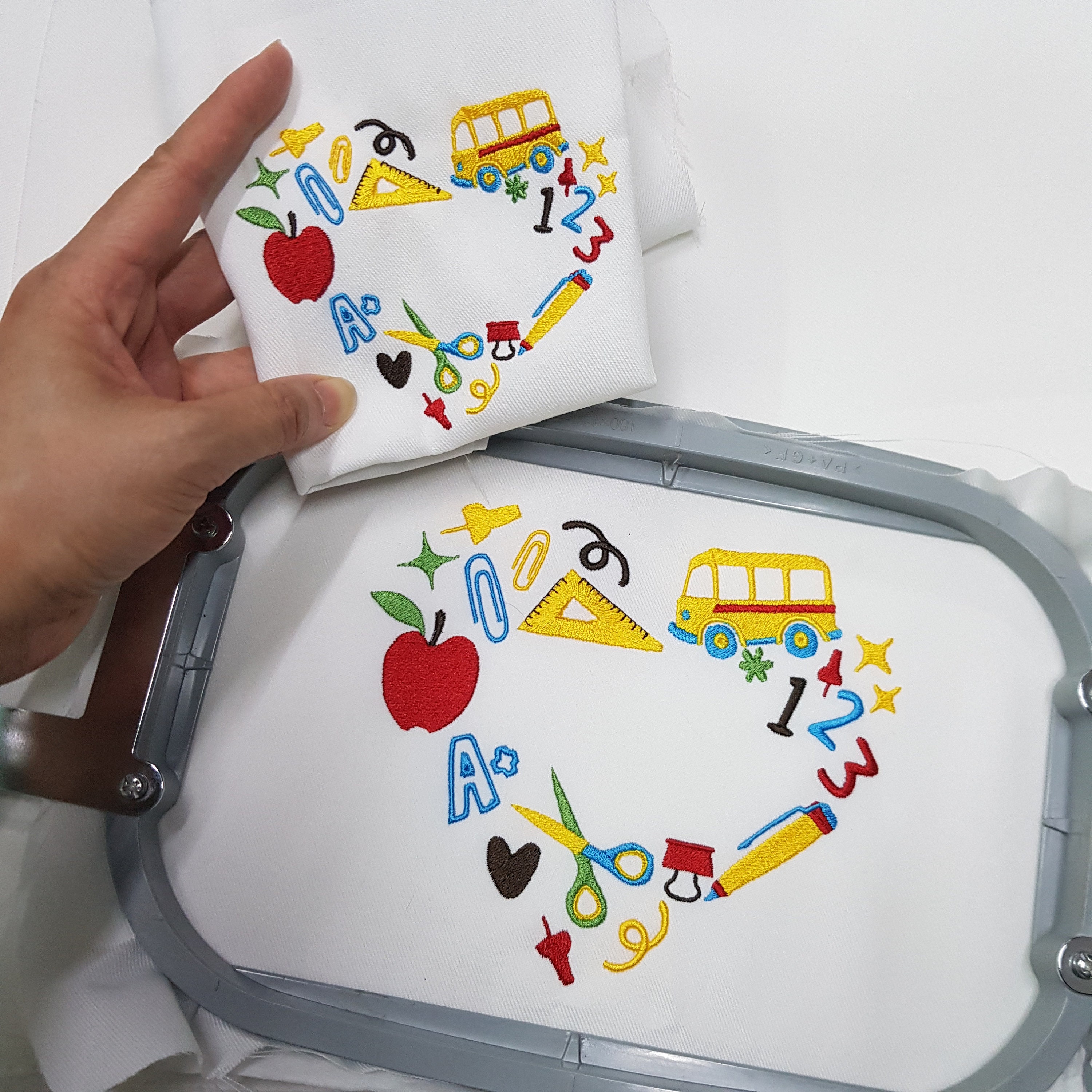 Back to School Embroidery Design, Heart Embroidery Digital File for ...