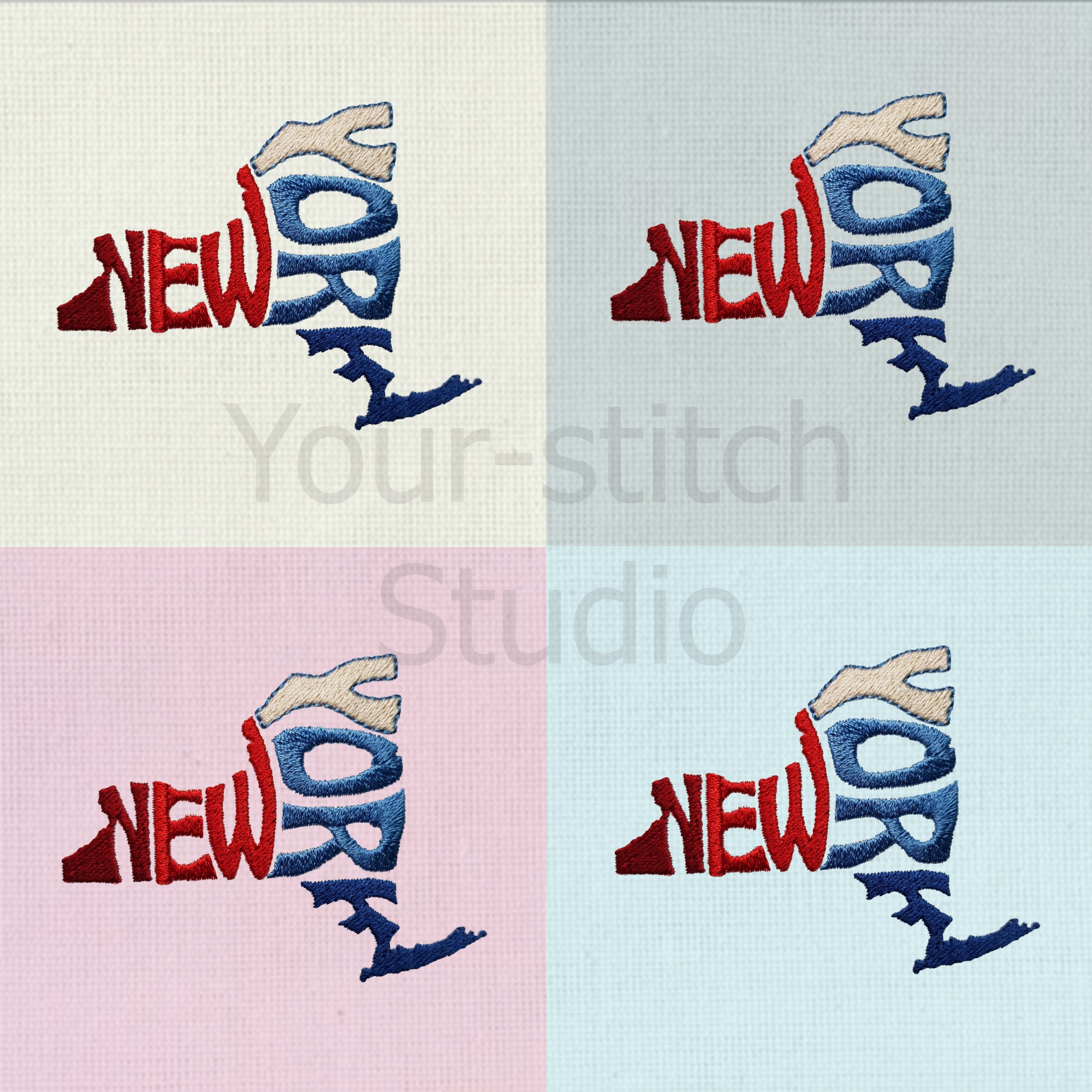 New York Embroidery Design New York Map digital File for Embroidery ...