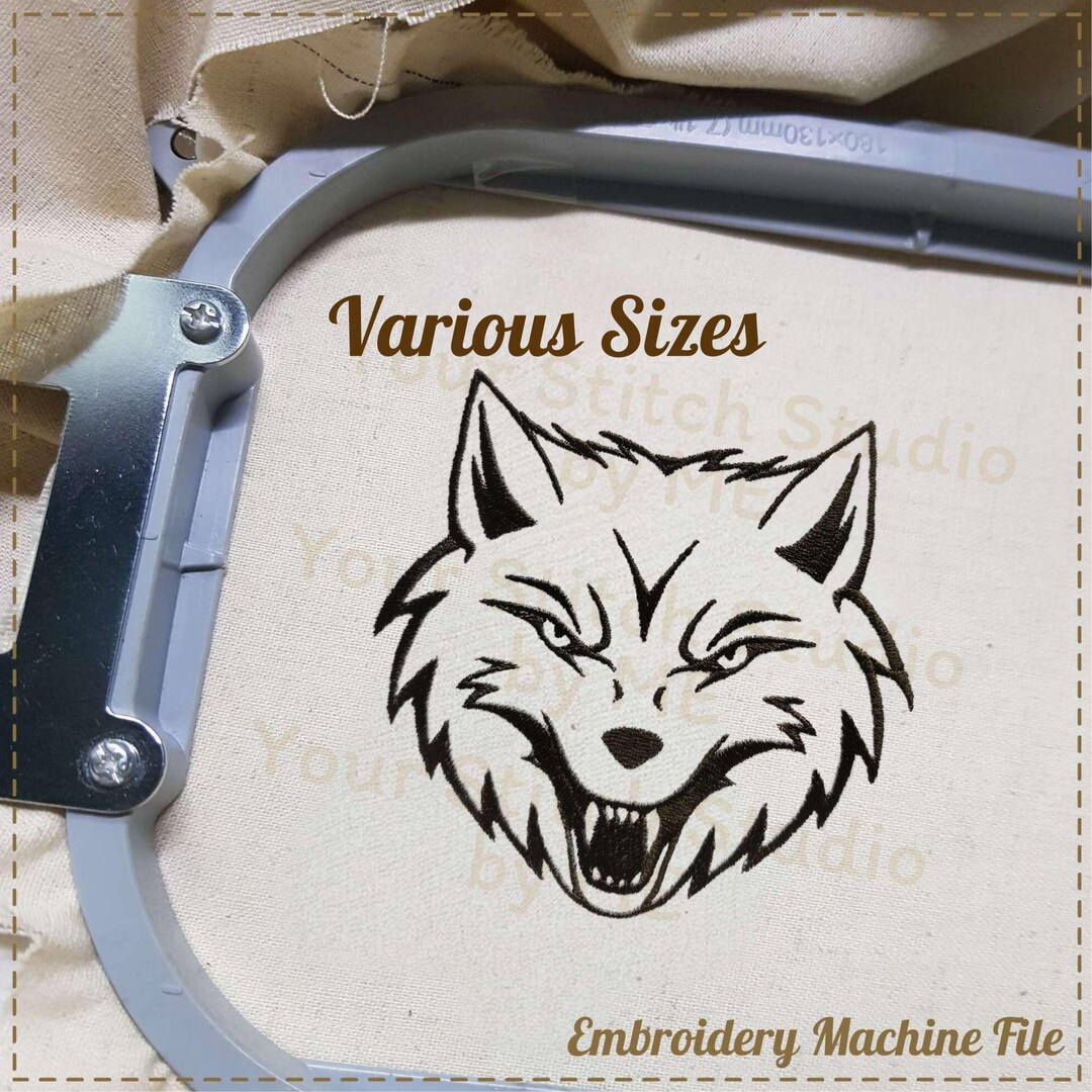 Wolf Embroidery Design- Mascot School, Embroidery Digital File for ...