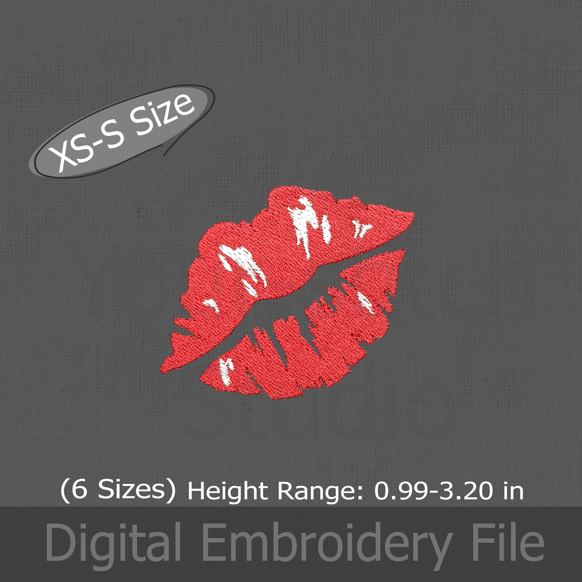 Kiss Mark Embroidery Design-xoxo Kiss -digital File for Embroidery ...