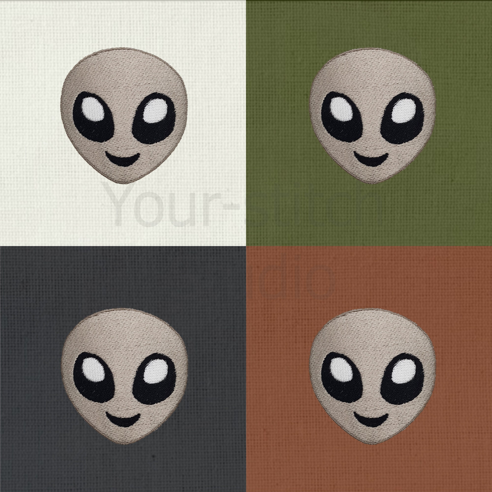 Mini Alien Embroidery Design alien Face digital File for Embroidery ...