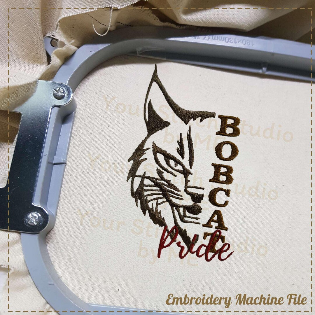 Bobcat Pride Embroidery Design- Mascot School, Embroidery Digital File ...