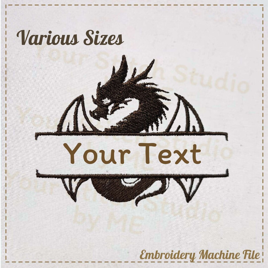 Dragon Split Embroidery Digital File for Embroidery Machine 6 Sizes ...