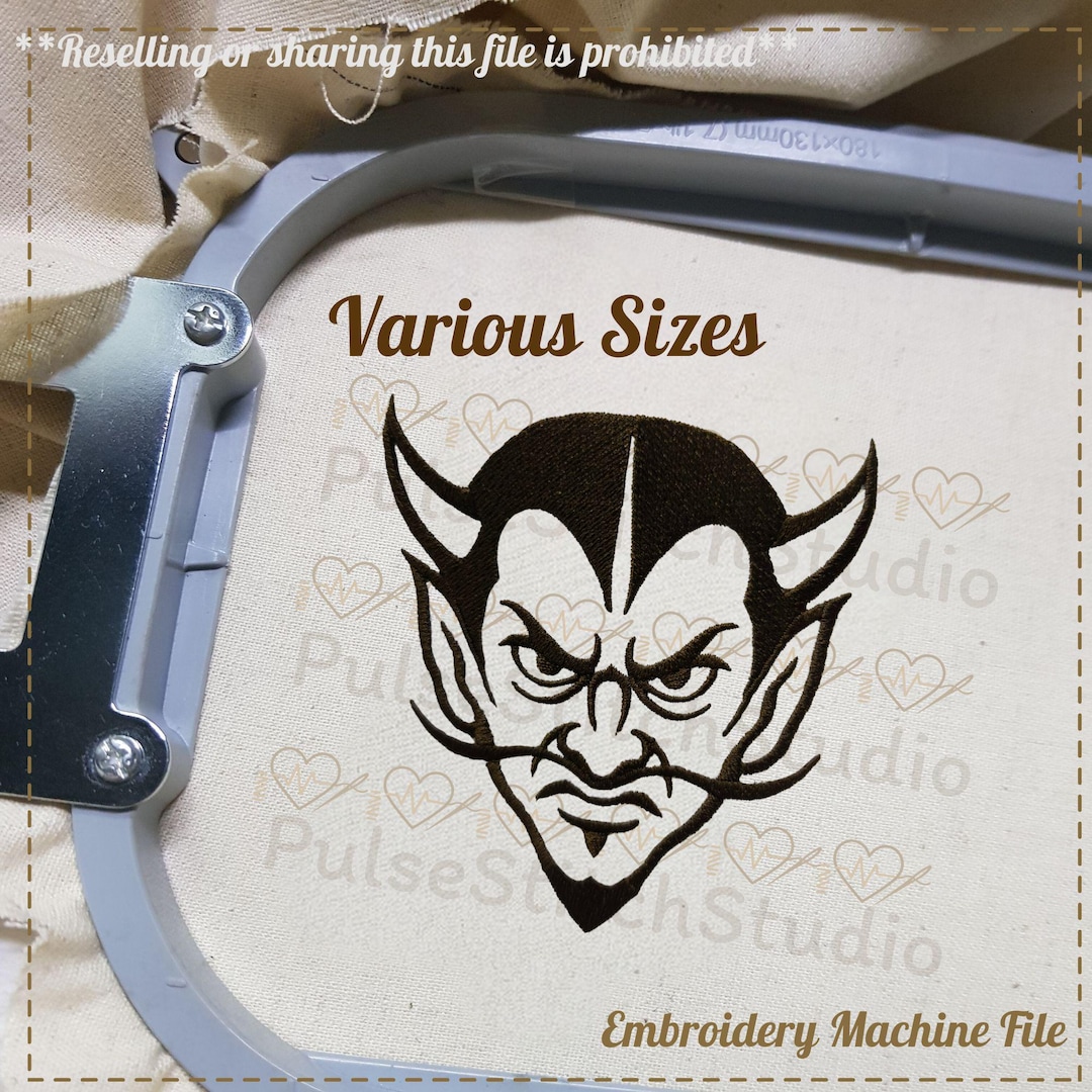 Devil Embroidery Design- Mascot School, Embroidery Digital File for ...