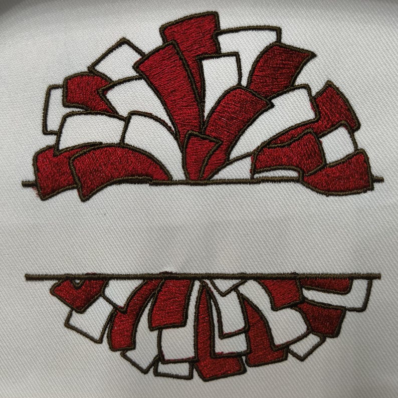 Pom Pom Embroidery Design- Cheerleading Pom Pom, Embroidery Digital ...