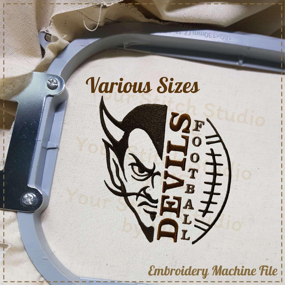 Devils Football Embroidery Design- Mascot School, Embroidery Digital ...