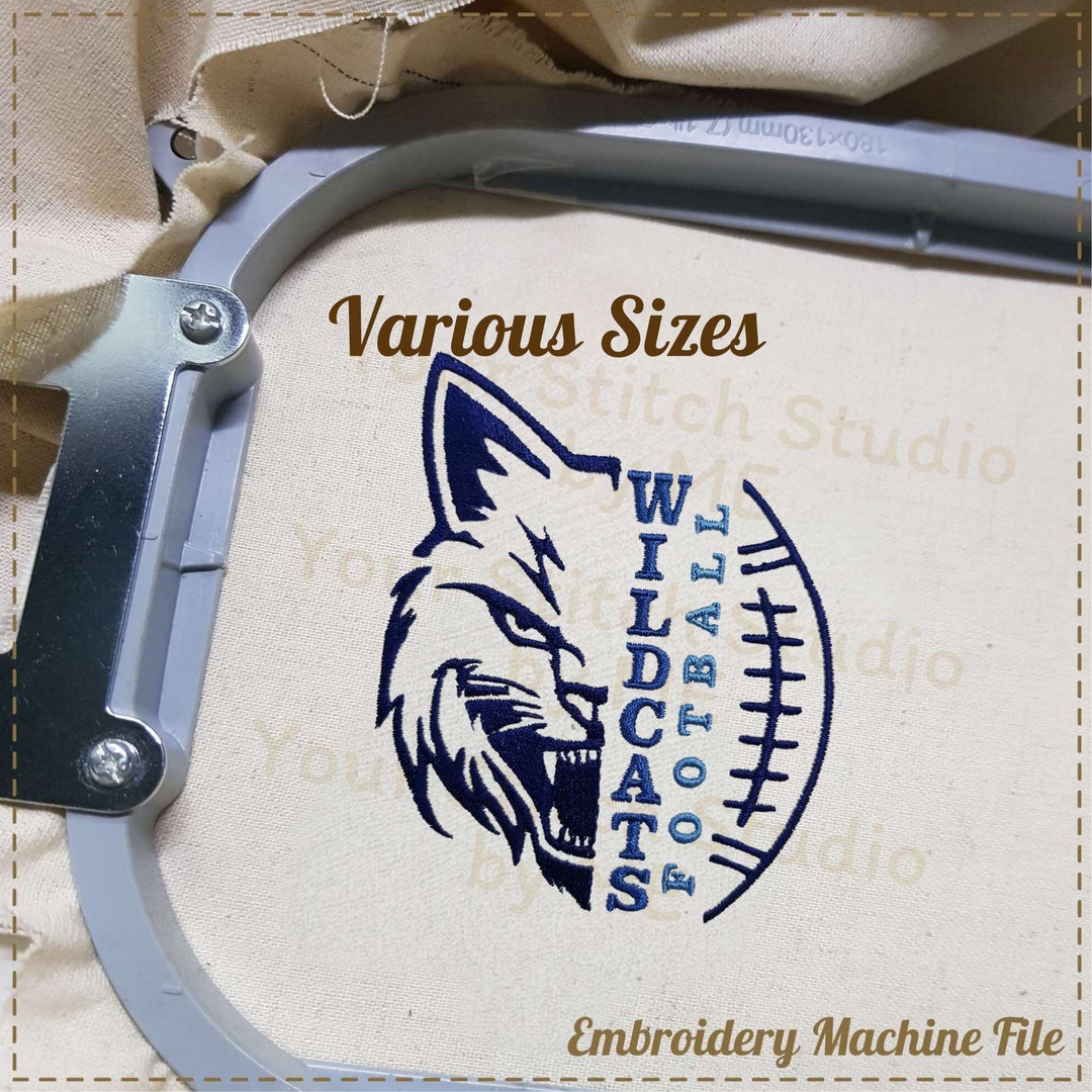 Wildcats Football Embroidery Design- Mascot School, Embroidery Digital ...