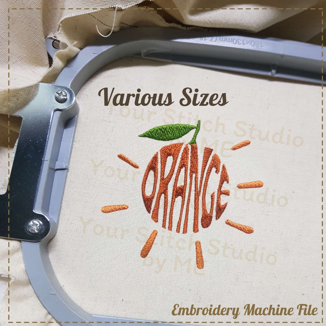 Orange Embroidery Design- Words in Shape -digital File for Embroidery ...
