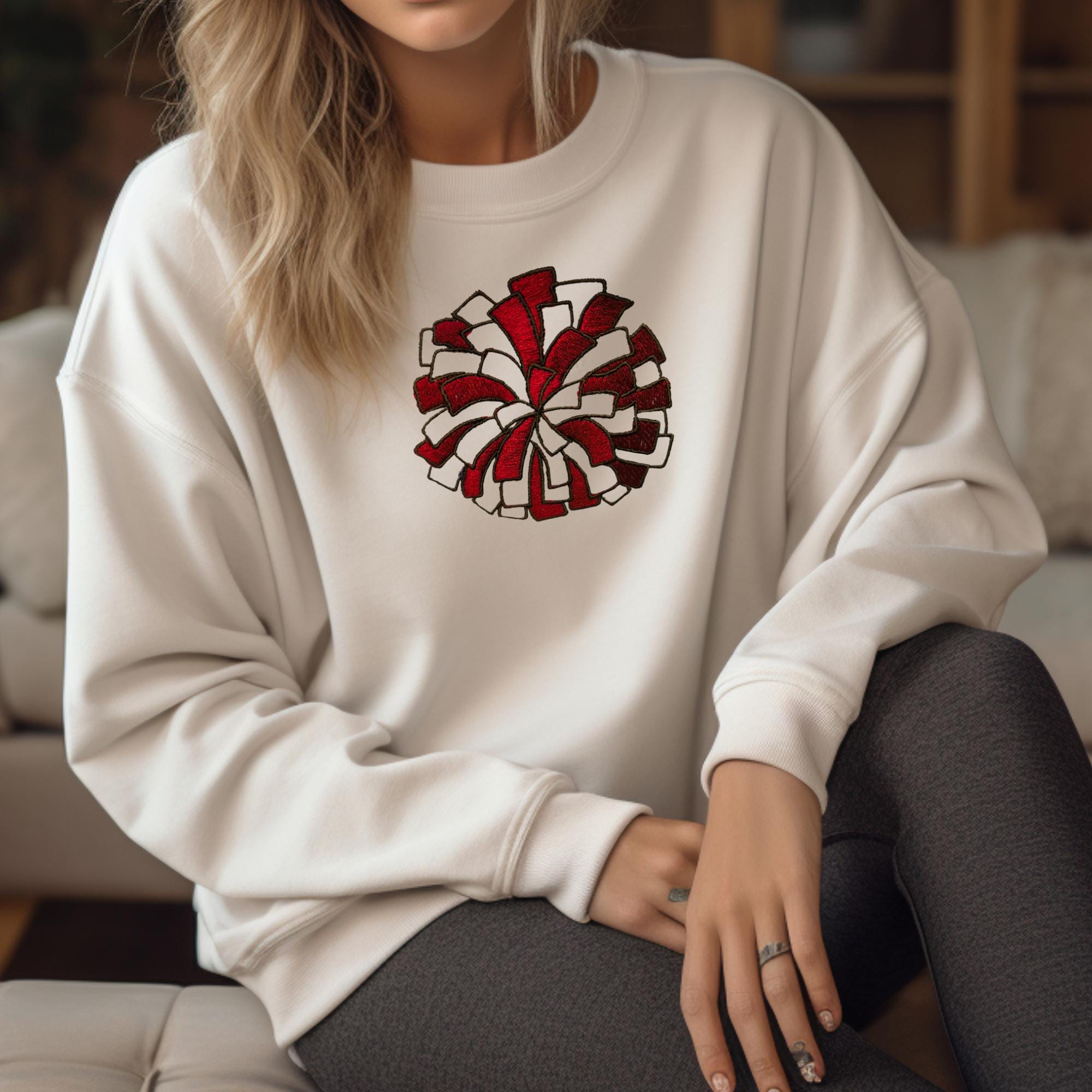 Pom Pom Embroidery Design- Cheerleading Pom Pom, Embroidery Digital ...