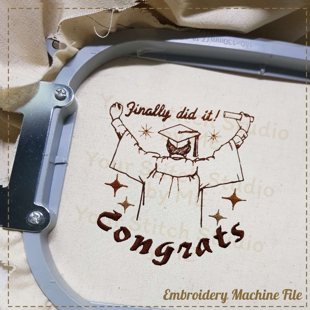 Graduation Embroidery Design - Congratulations Man Digital File for ...
