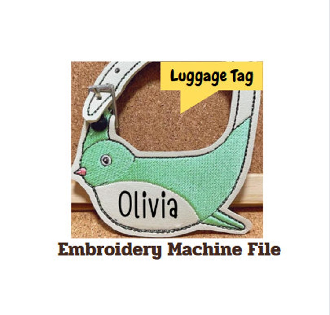 ITH Luggage Tag Embroidery Design, Bird Luggage Tag, 1 Size -fit 4x4 ...