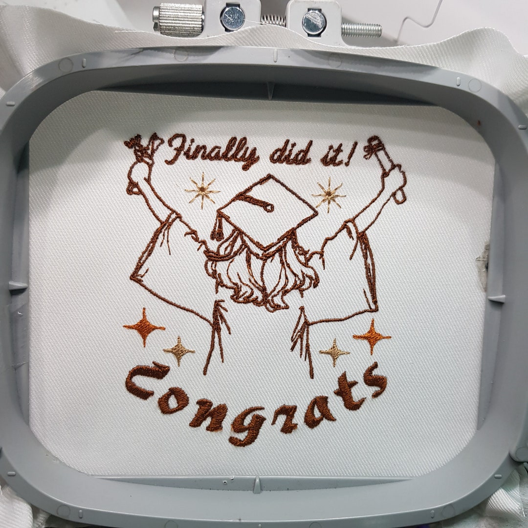 Graduation Embroidery Design Congratulations Girl Digital File for ...