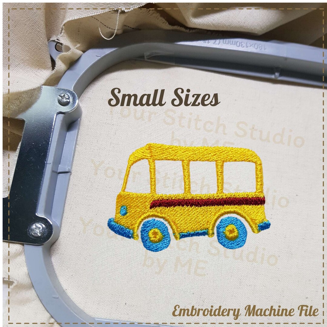 Mini School Bus Embroidery Design, Bus Embroidery Digital File for ...