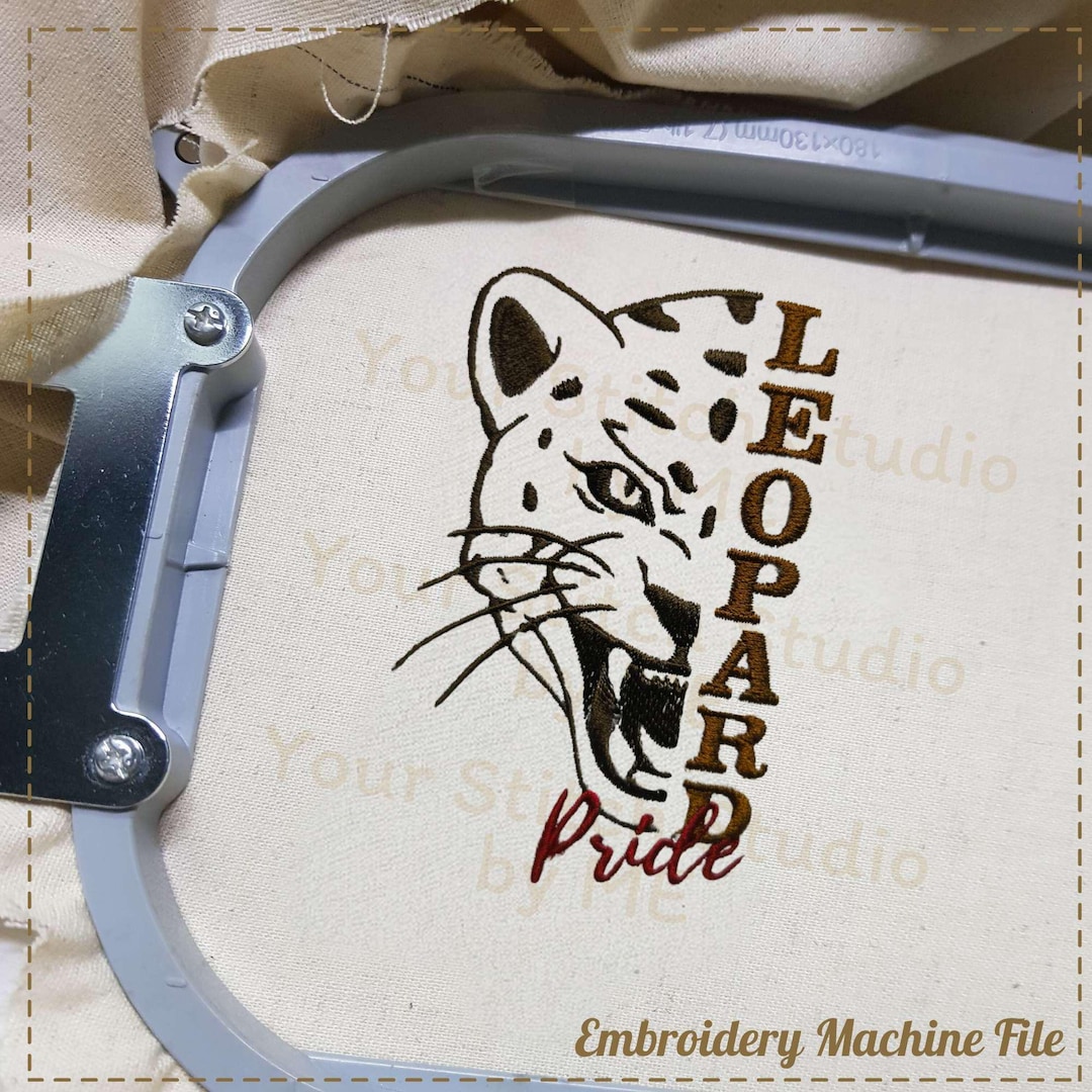 Leopard Pride Embroidery Design Mascot School, Embroidery Digital File ...
