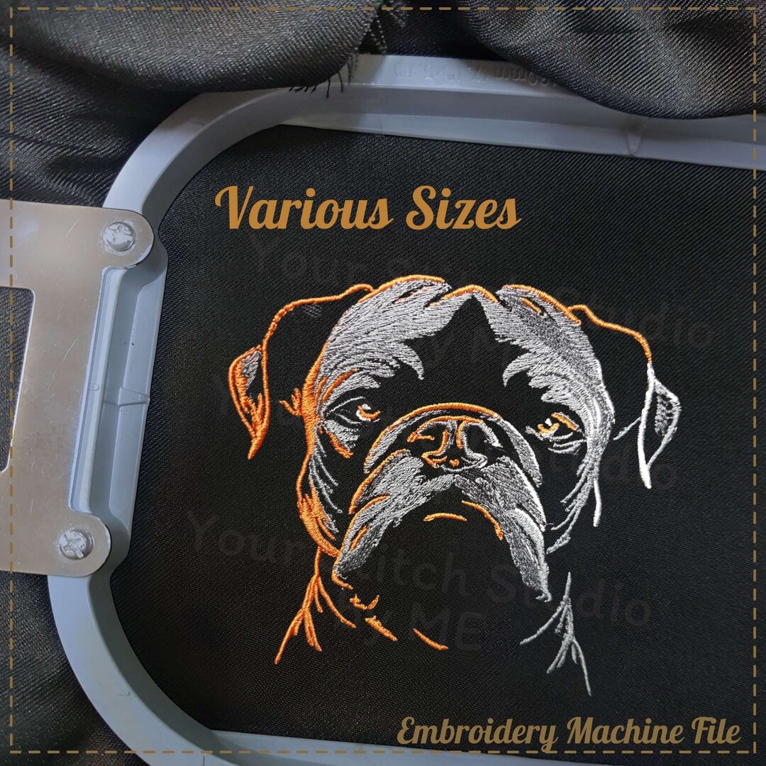 Bulldog Embroidery Design- Dog Embroidery Digital File No.03 for ...