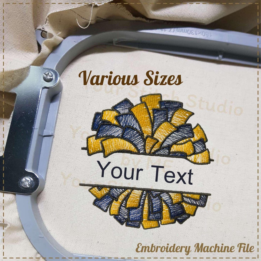 Pom Pom Embroidery Design- Cheerleading Pom Pom, Embroidery Digital ...