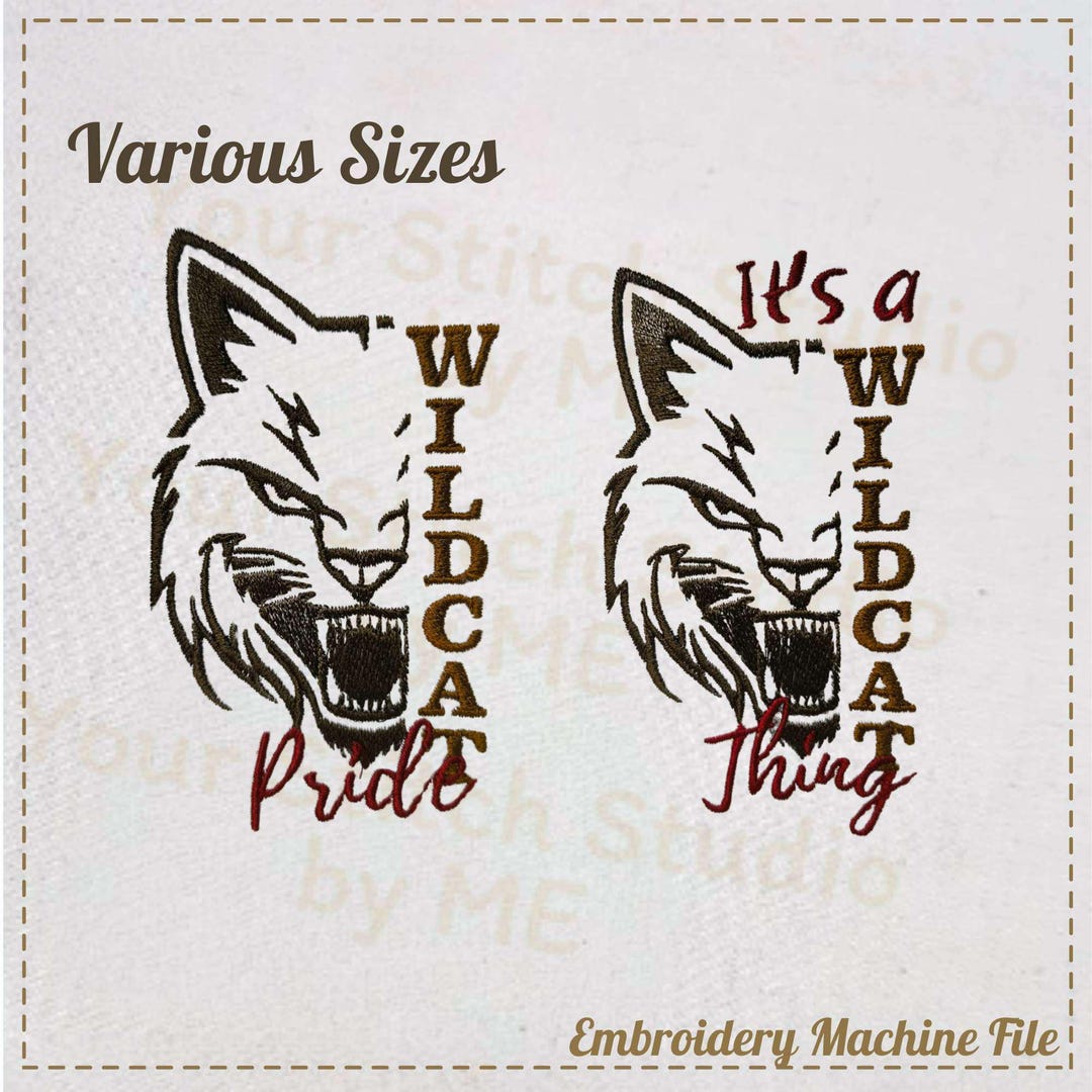 Wildcats Embroidery Design Set- Mascot School, Embroidery Digital File ...